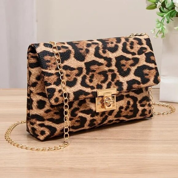 Bags | Leopard Print Shoulder Bag | Poshmark